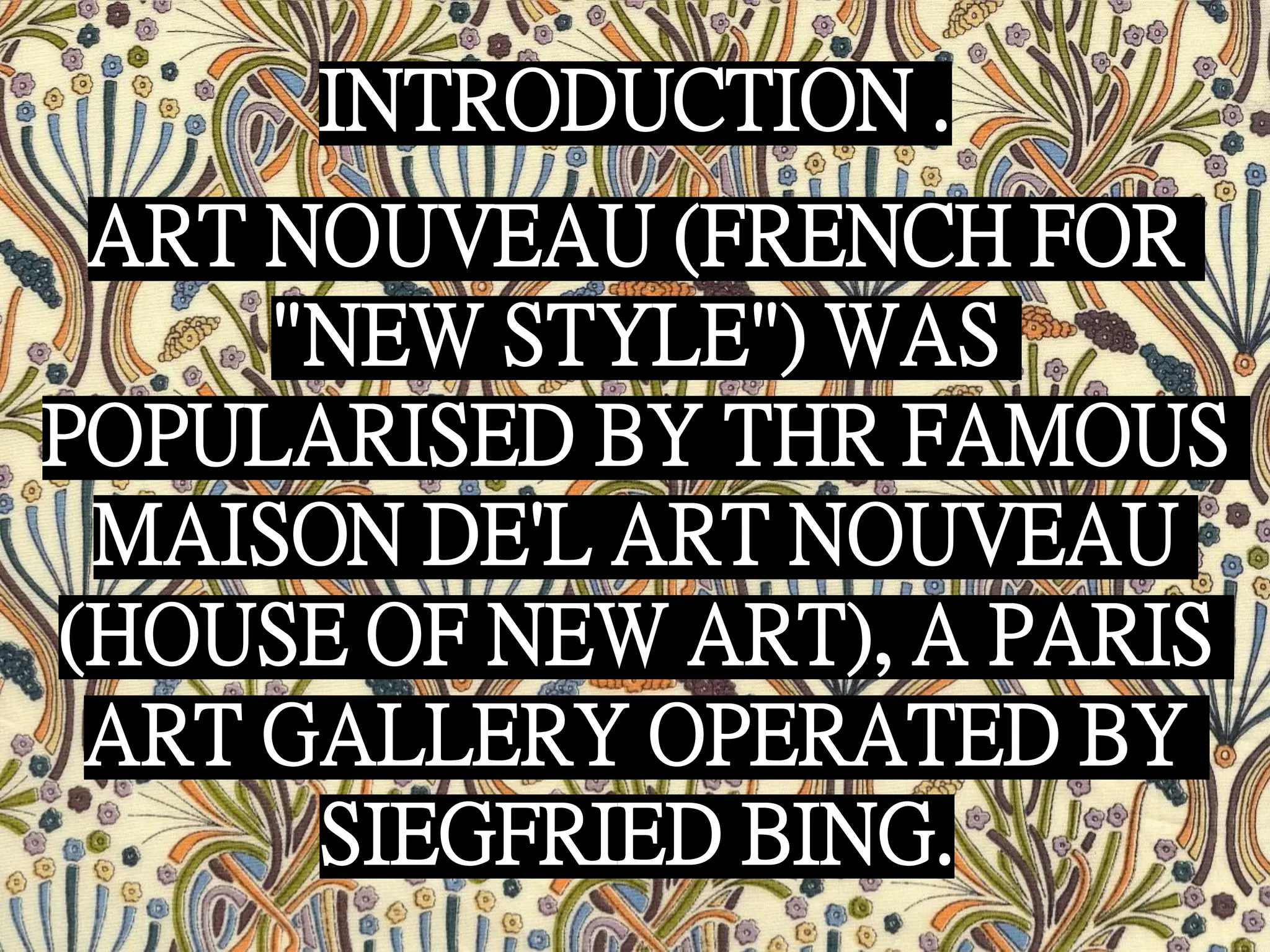 Art Nouveau Movement Presentation for Art History. | PDF
