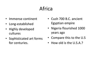 Art of Africa and African-American Artists | PPT