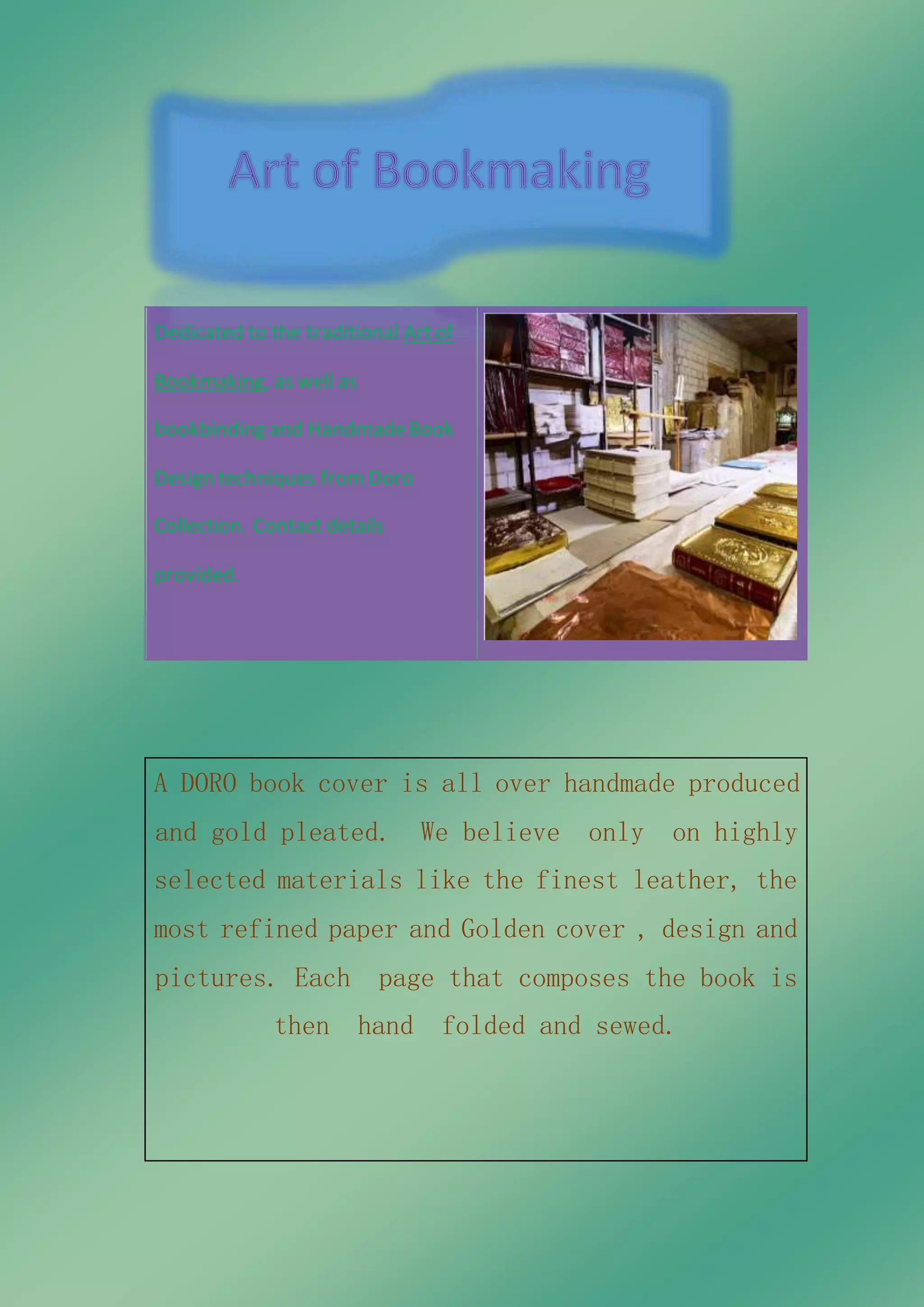 Art of Bookmaking | PDF