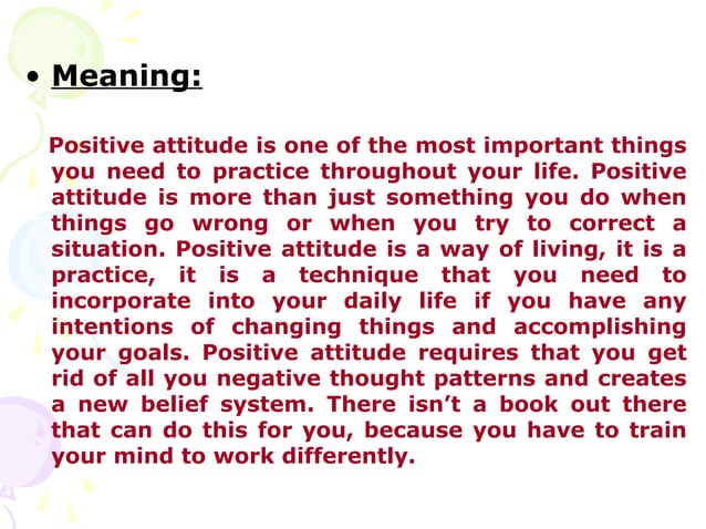 Art of developing positive attitude | PPT