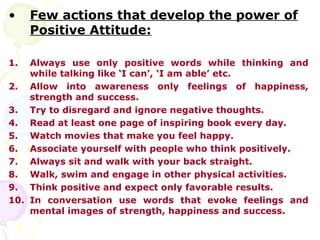 Art of developing positive attitude | PPT