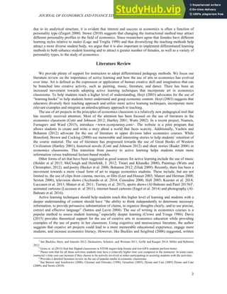 Art Of Econ Incorporating The Arts Through Active Learning Assignments ...