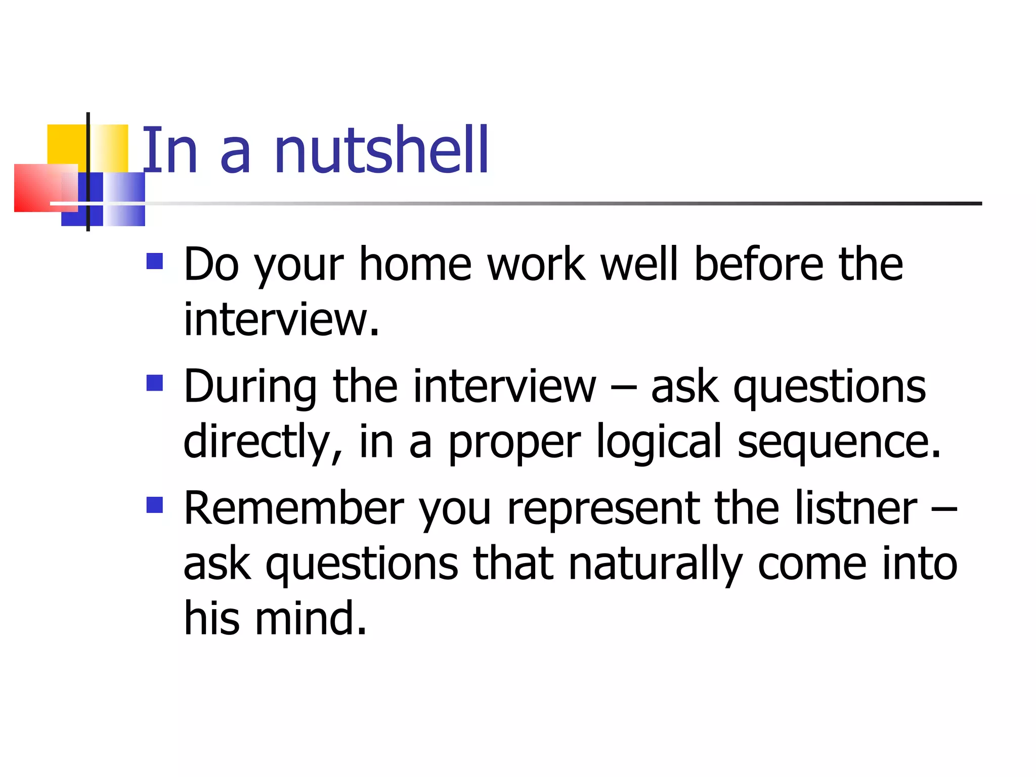 Art of interviewing | PPT