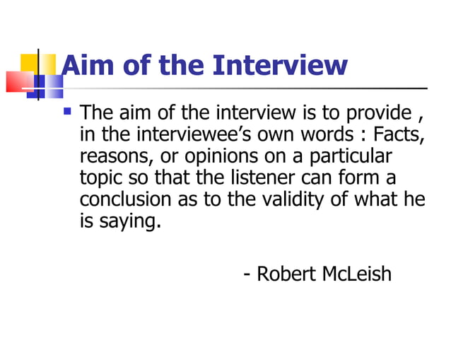 Art of interviewing | PPT