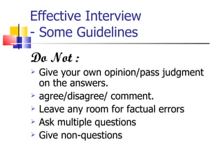 Art of interviewing | PPT