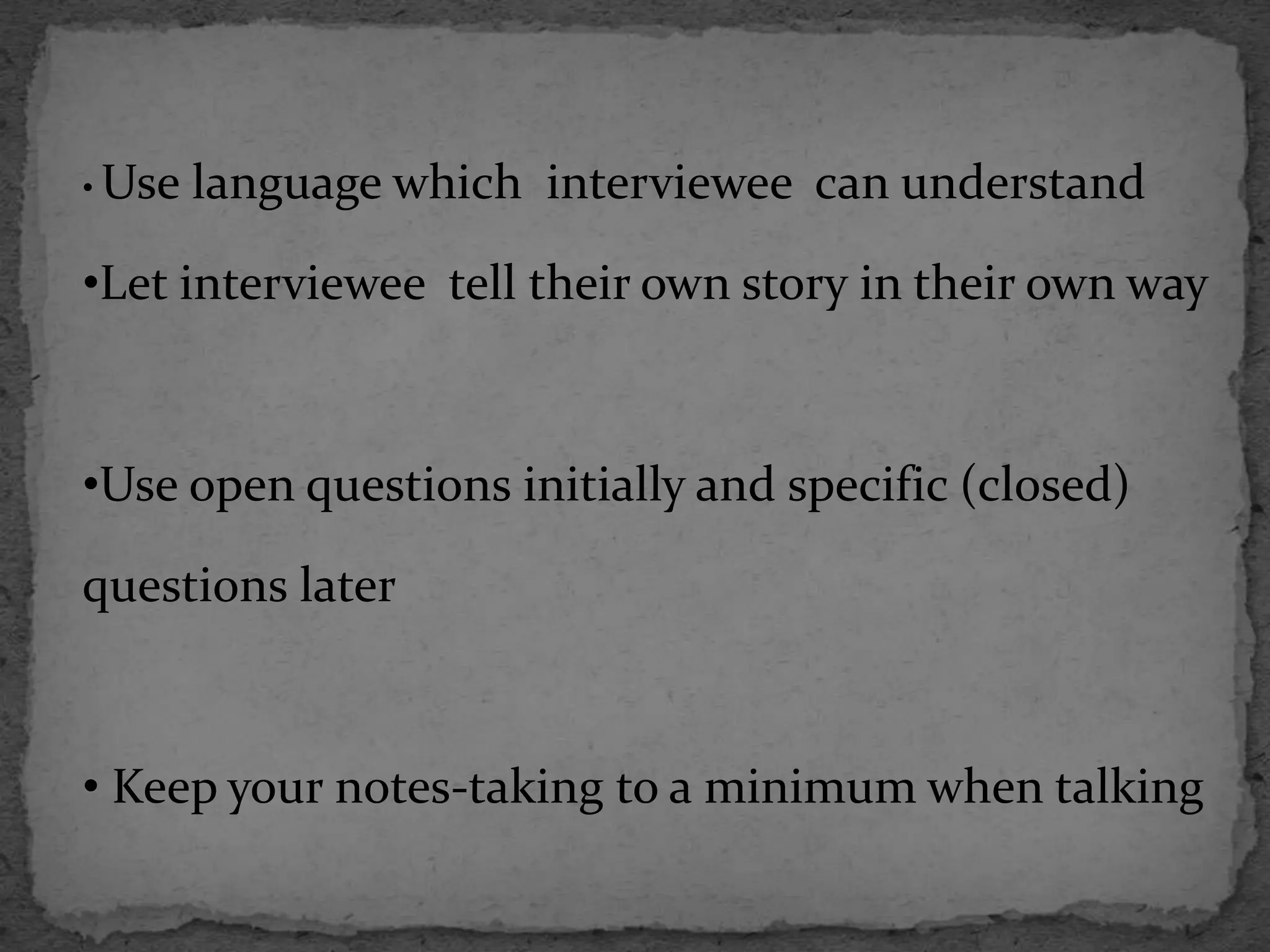 The Art of interviewing techniques | PPTX | Personal Care | Style & Fashion