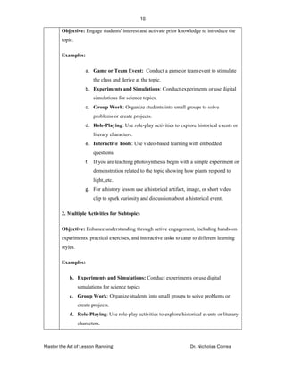 Mastering The Art of Effective Lesson Planning | PDF