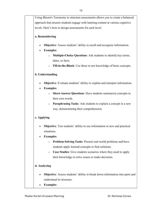 Mastering The Art of Effective Lesson Planning | PDF