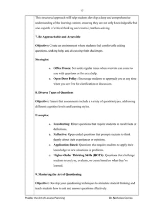 Mastering The Art of Effective Lesson Planning | PDF