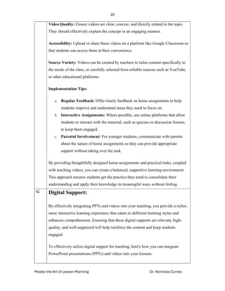 Mastering The Art of Effective Lesson Planning | PDF