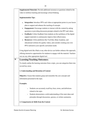Mastering The Art of Effective Lesson Planning | PDF