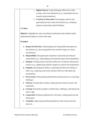 Mastering The Art of Effective Lesson Planning | PDF