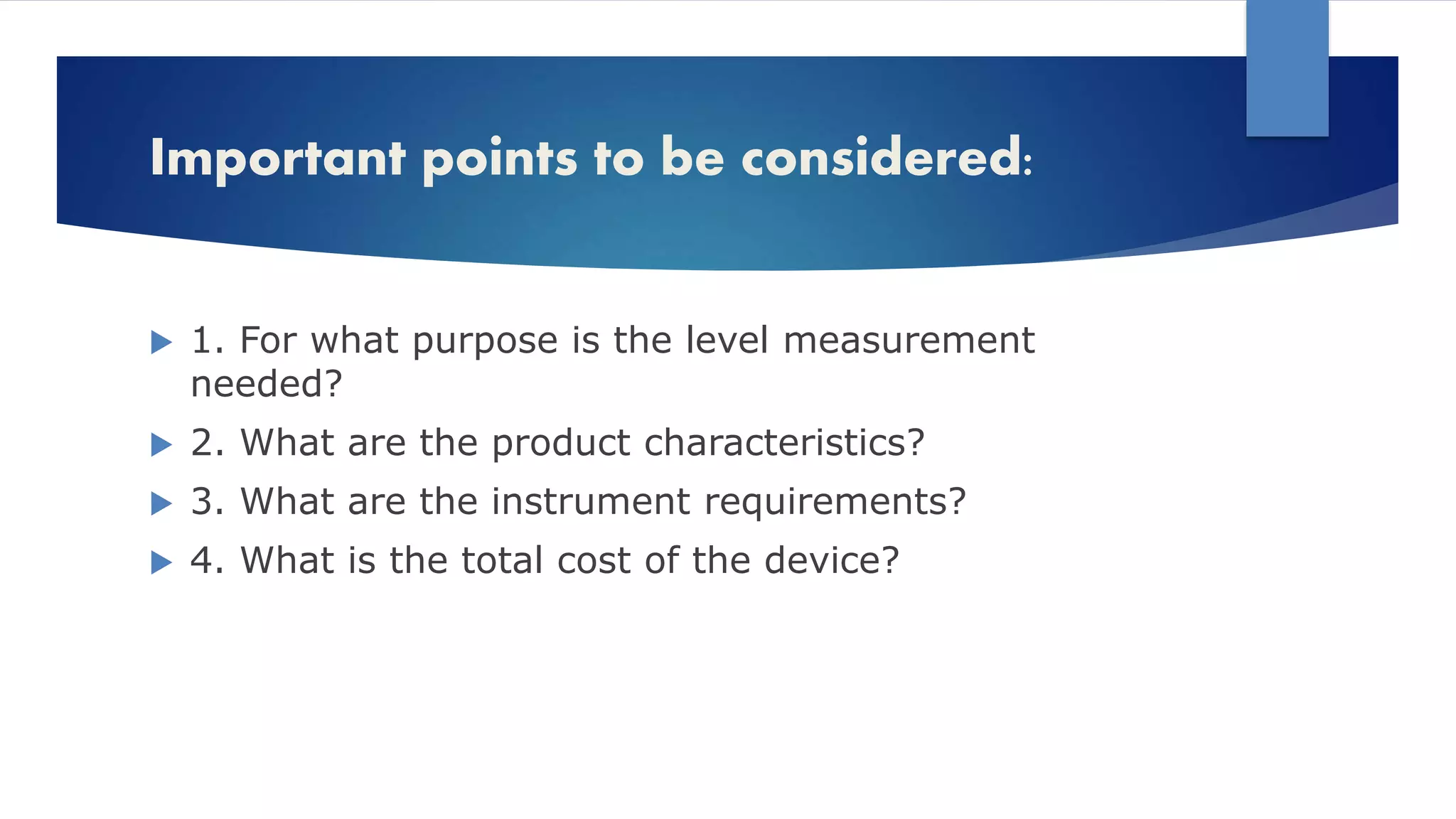 Art of level instrument selection | PPTX