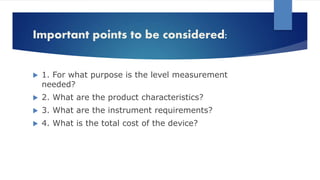 Art of level instrument selection | PPTX