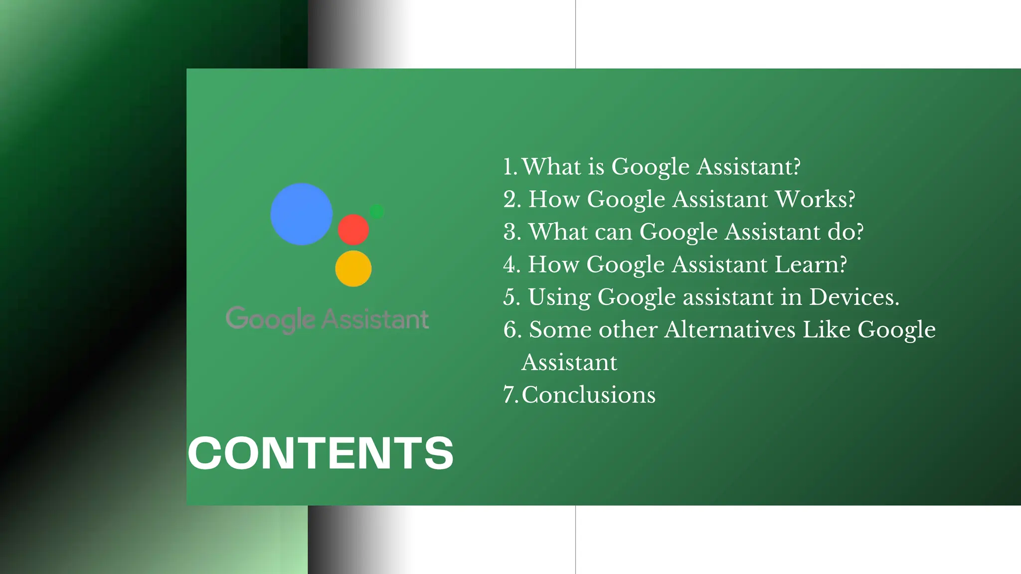 Presentation on AI, Google Assistant | PPTX