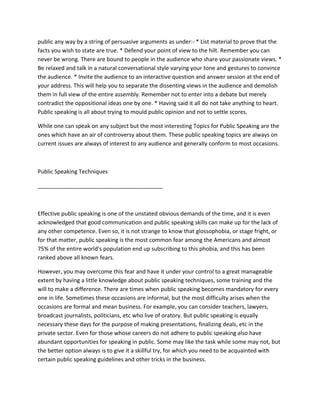 Art of public speaking | DOC