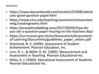 Art of question paper making | PPTX