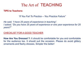 Art of teaching - Learn to Teach workshop teaser by Ashoka Nashi | PPSX ...