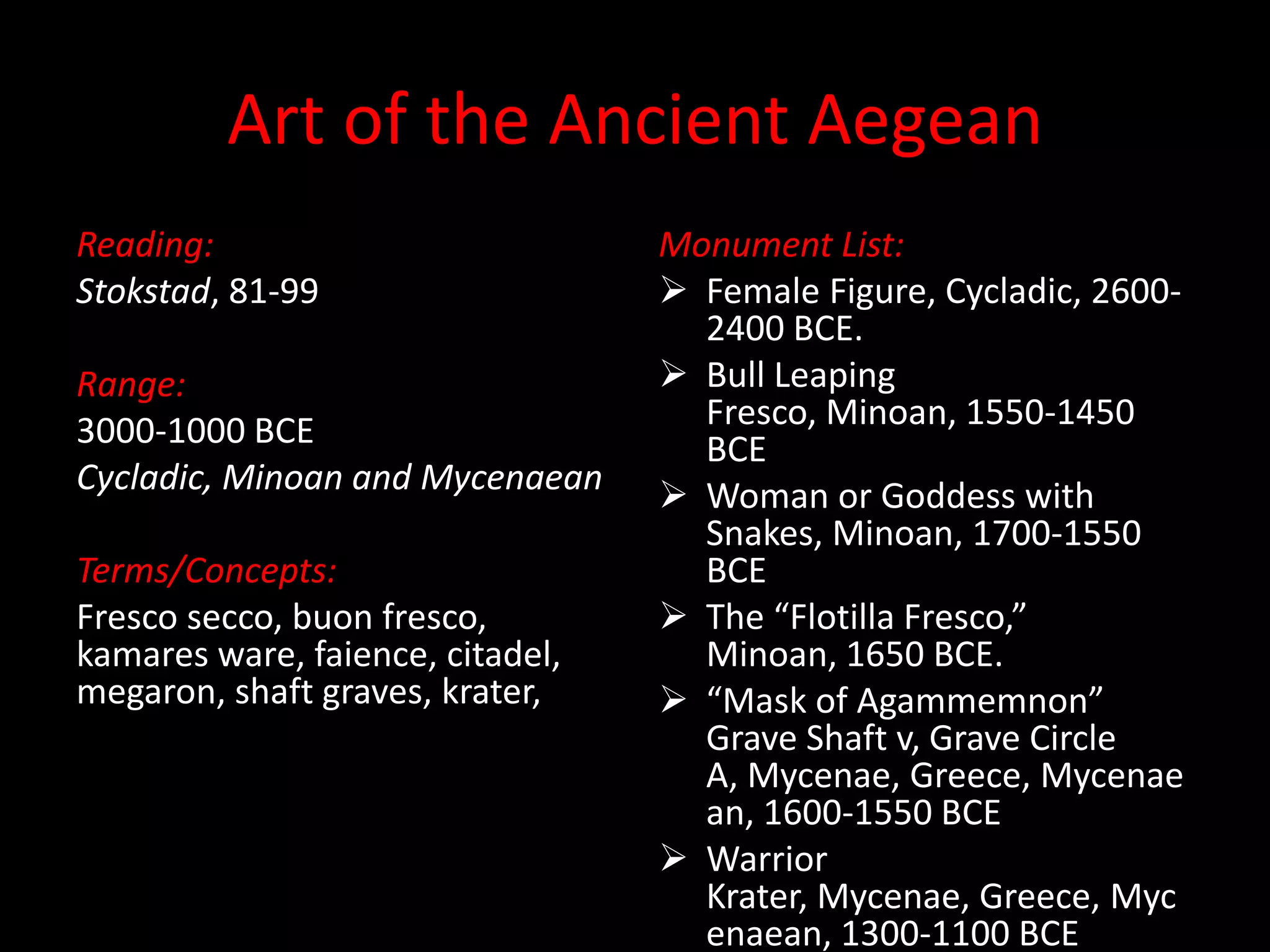 Art of the ancient aegean upload | PPTX