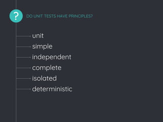 Art of unit testing: how to do it right | PPT