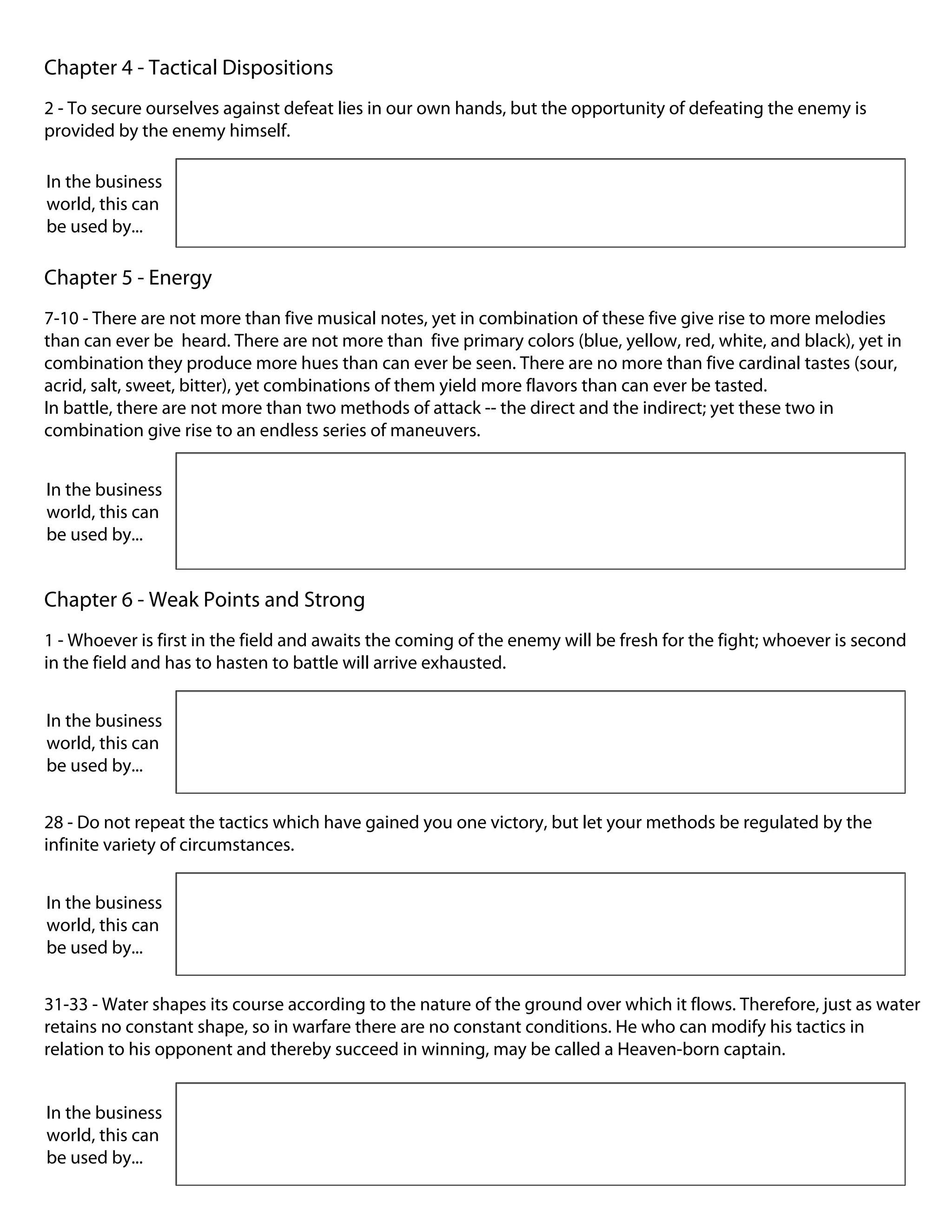 Art Of War Sheet | PDF