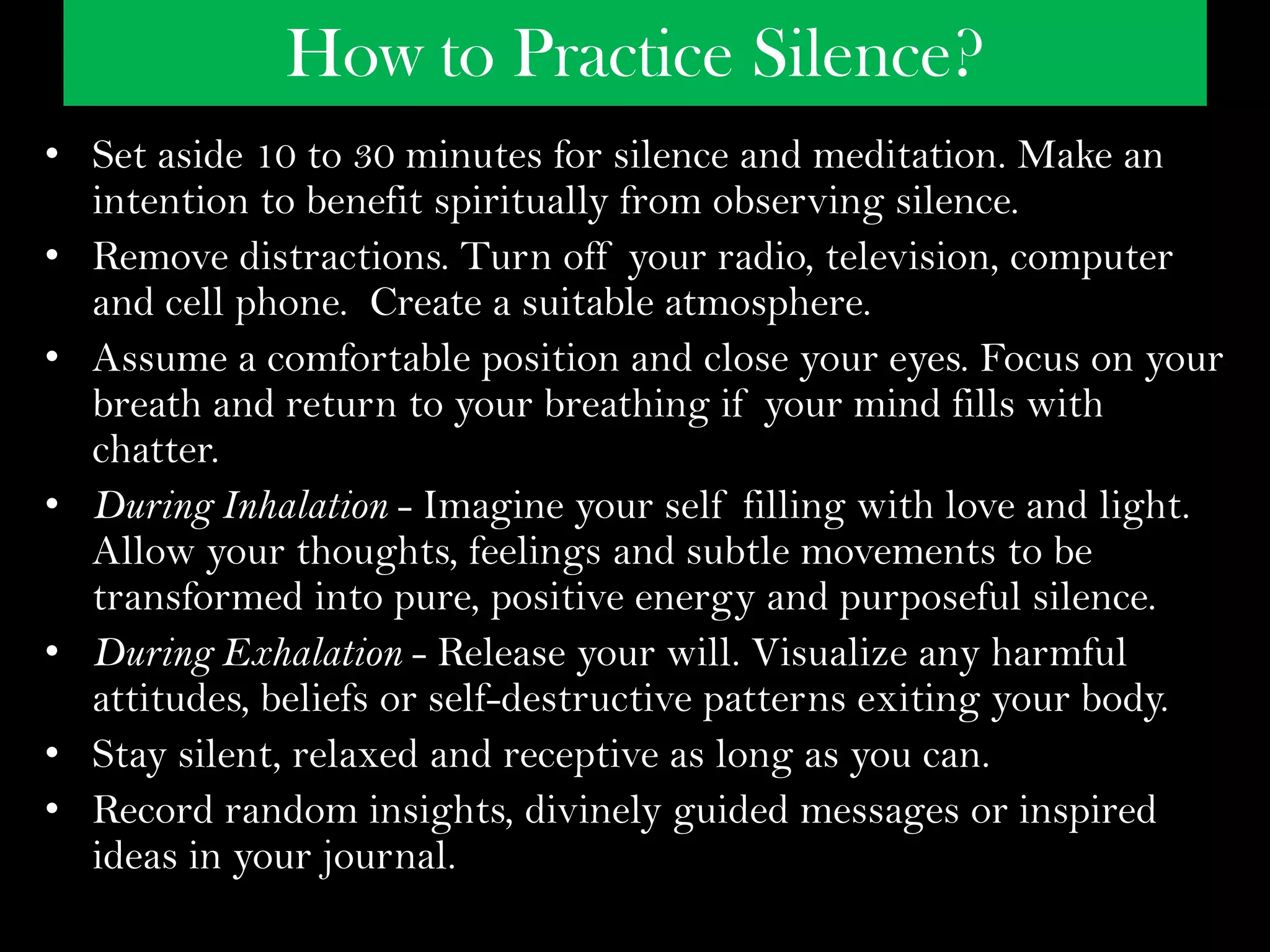 Art of Well Being - Practice Silence | PPTX