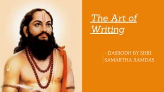 Art of Writing - DASBODH BY SHRI SAMARTHA RAMDAS | PDF