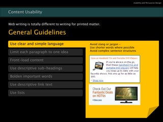 Usability - The Art of Writing by Mohan Krishnaraj, Wipro | PPT