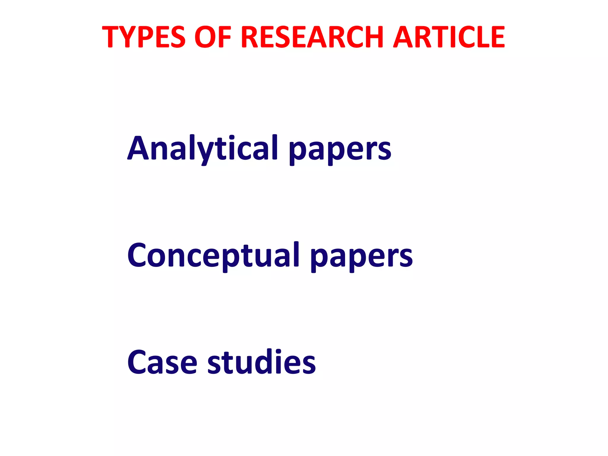 Art of writing research article | PPTX