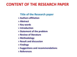 Art of writing research article | PPTX