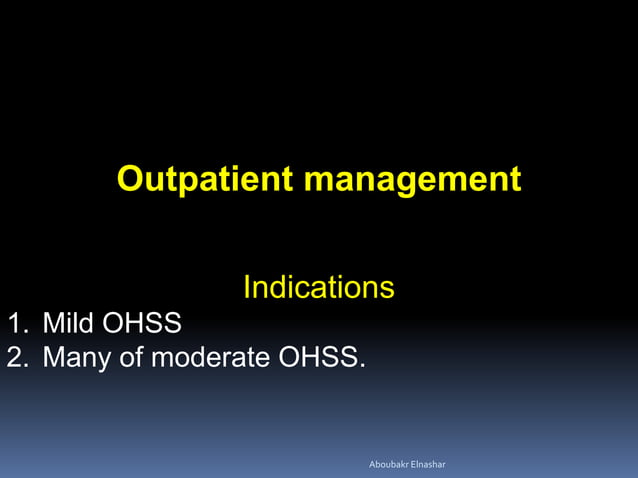 Treatment of OHSS | PPT
