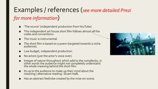 Art House films codes and conventions | PPTX