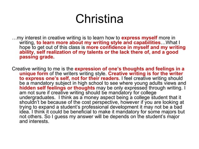 Art Creative Writing | PPT