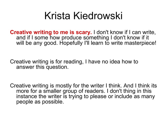 Art Creative Writing | PPT