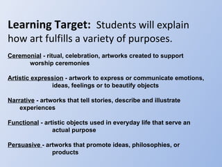 The Purposes of Art | PPT