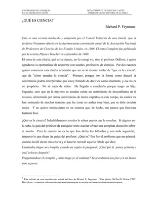 Art que es_ciencia_richard+feynman | PDF