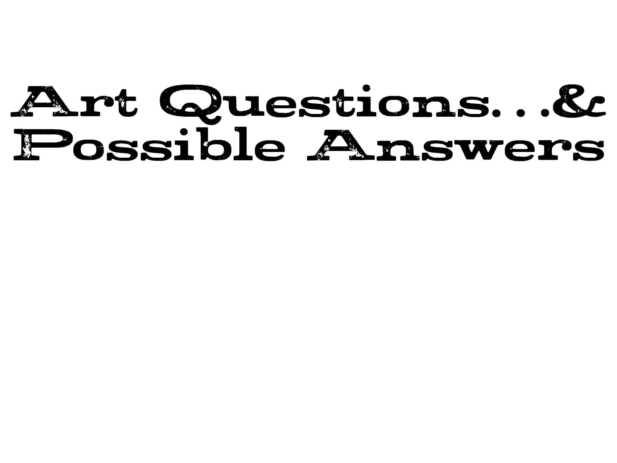 Art Questions and Possible Answers | PDF
