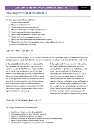 Atraumatic Restorative Treatment : A Review | PDF