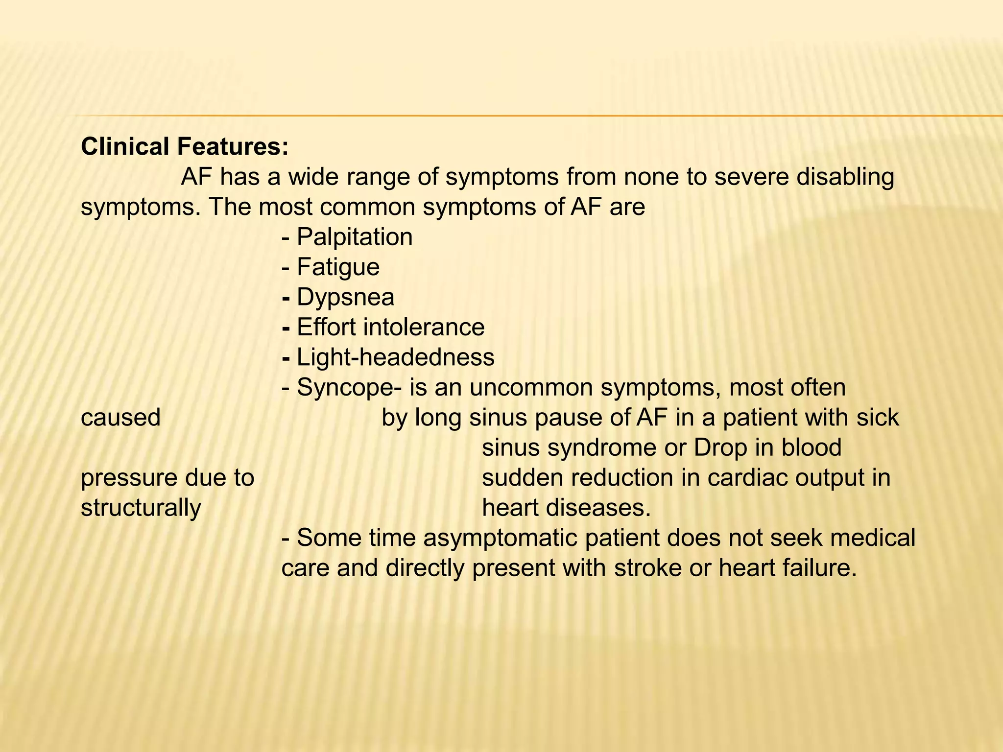 Artrial fibrillation classification & management guideline | PPTX