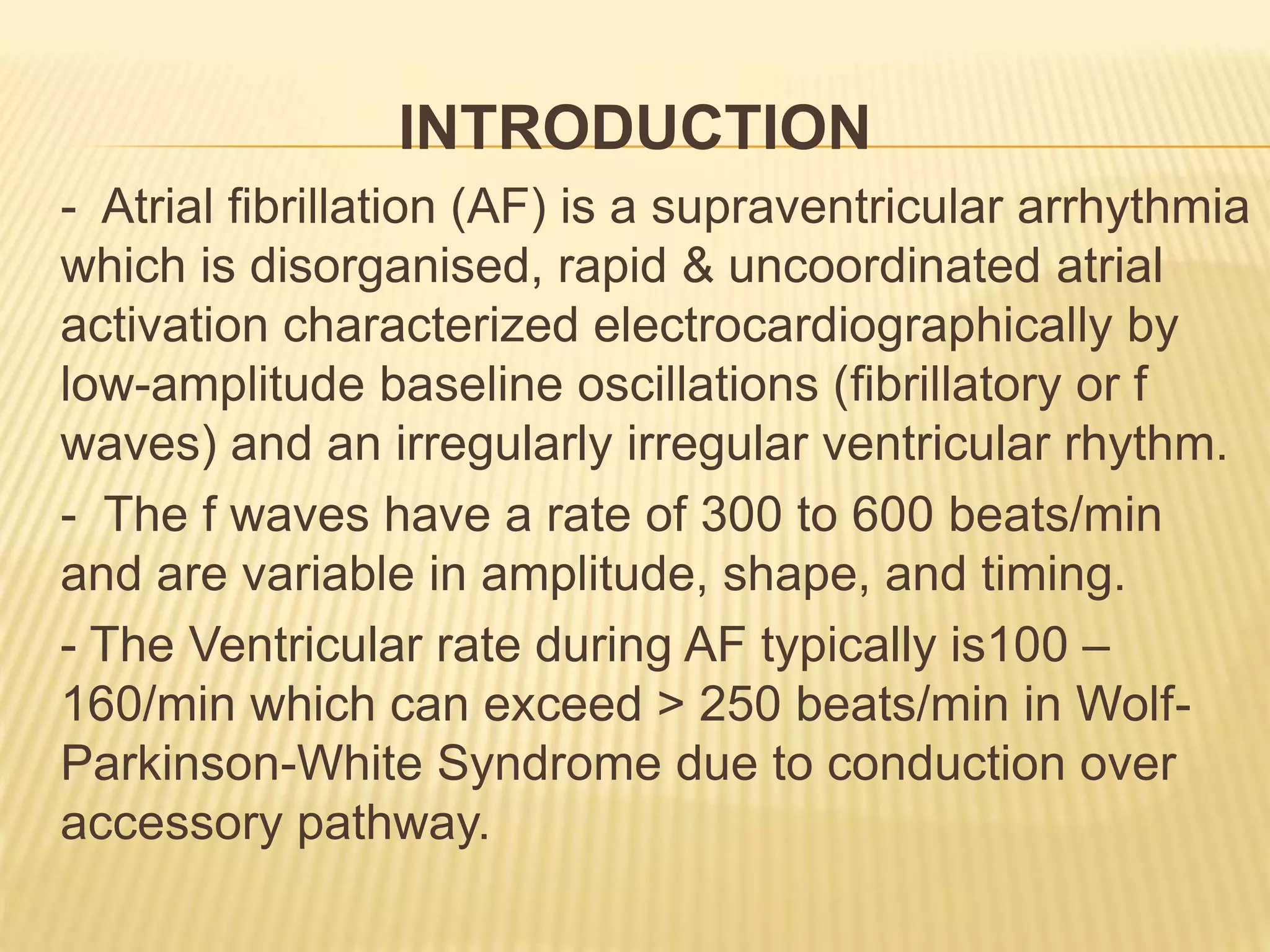 Artrial fibrillation classification & management guideline | PPTX