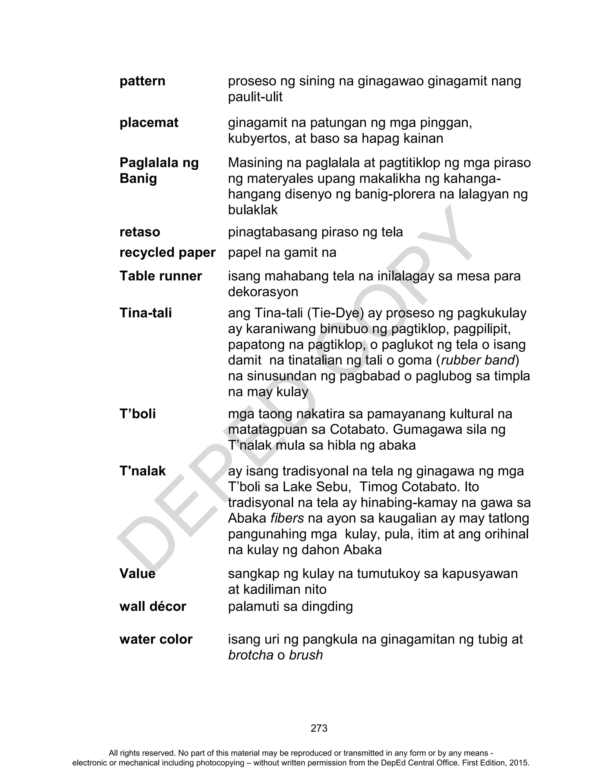 K TO 12 GRADE 4 LEARNER’S MATERIAL IN ARTS (Q1-Q4) | PDF