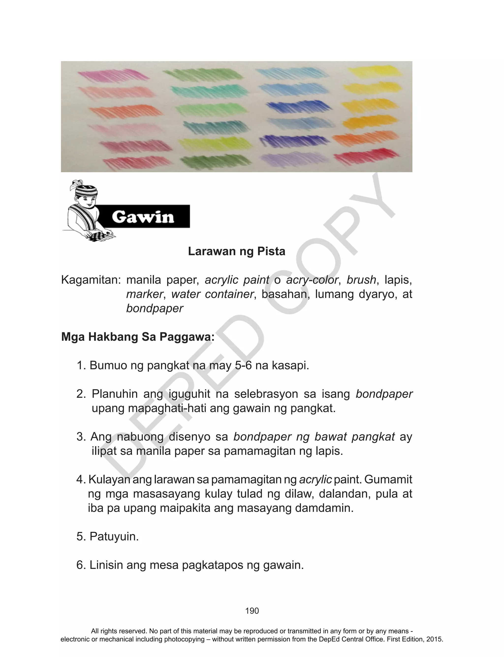 K TO 12 GRADE 4 LEARNER’S MATERIAL IN ARTS (Q1-Q4) | PDF