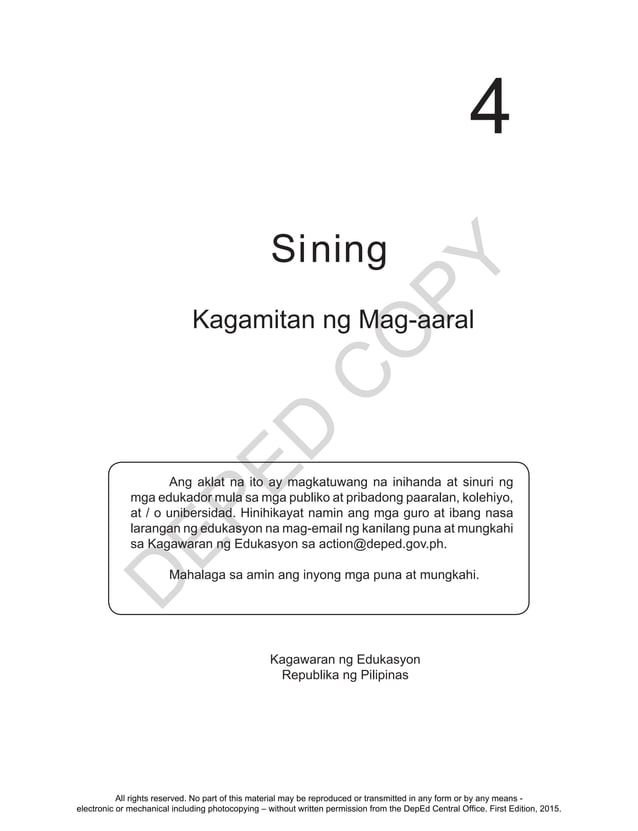 K TO 12 GRADE 4 LEARNER’S MATERIAL IN ARTS (Q1-Q4) | PDF