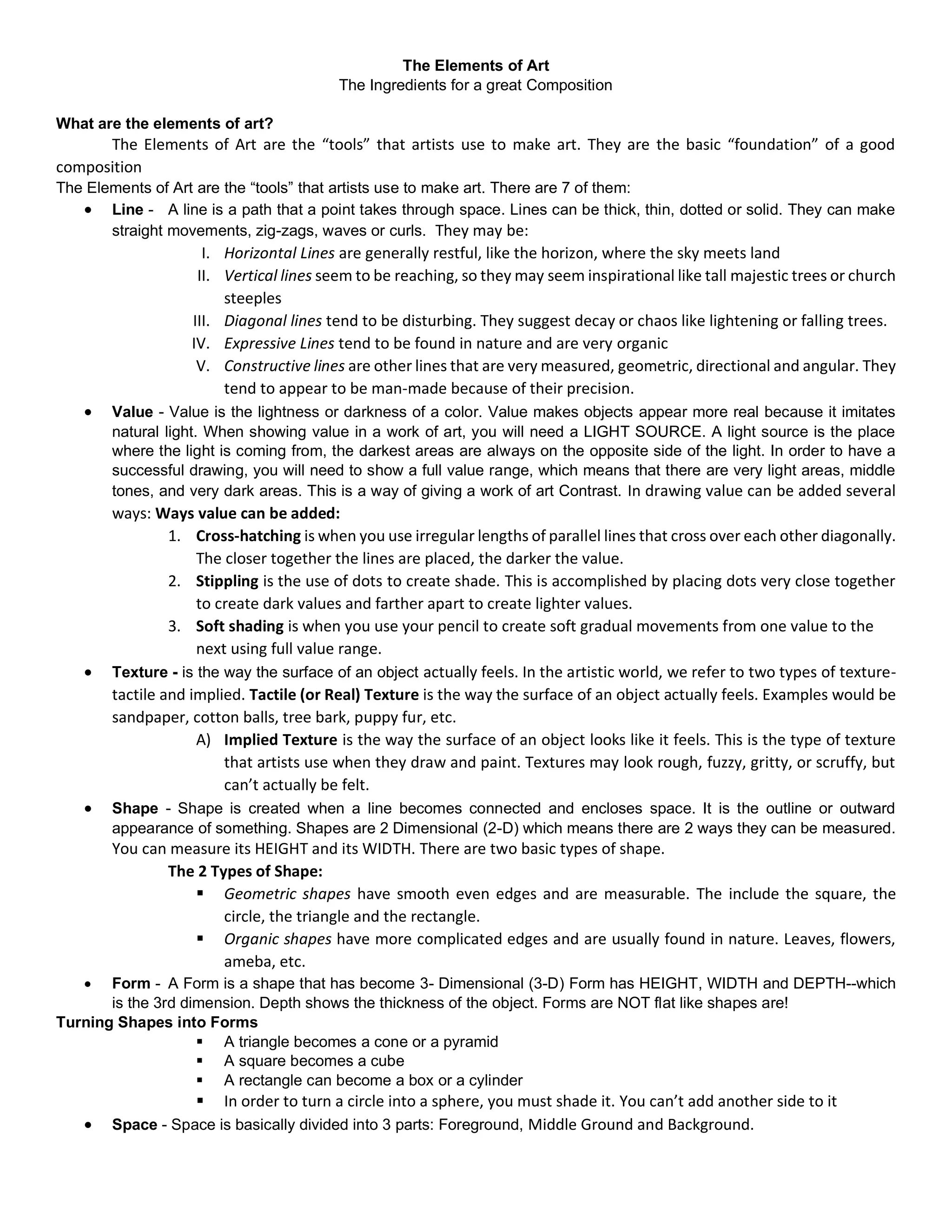 ELEMENTS OF ARTS | PDF | Painting | Arts and Crafts