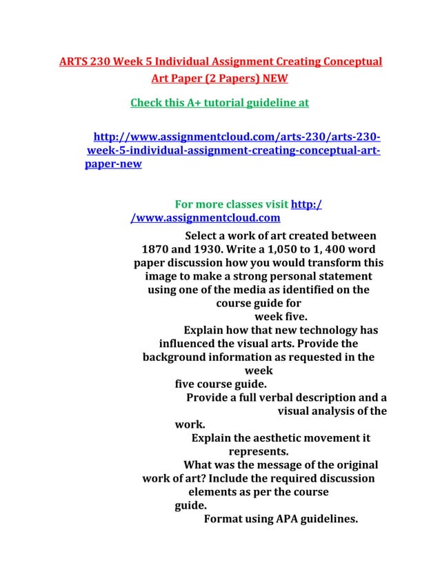 Arts 230-week-5-individual-assignment-creating-conceptual-art-paper ...