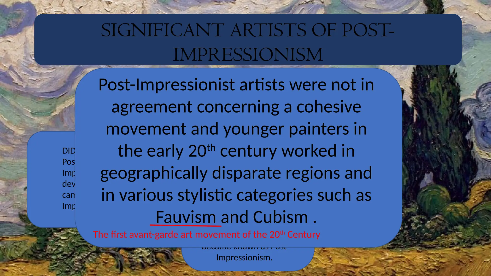 Grade 9 (arts) Topic: Post impressionism | PPT