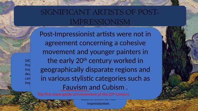 Grade 9 (arts) Topic: Post impressionism | PPT
