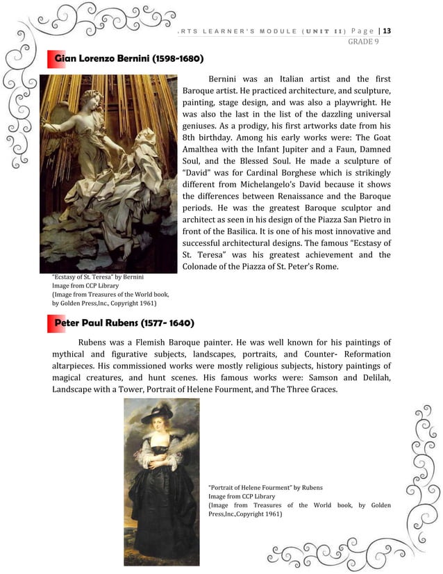ARTS OF THE RENAISSANCE AND BAROQUE PERIODS | PDF | Design | Fine Art