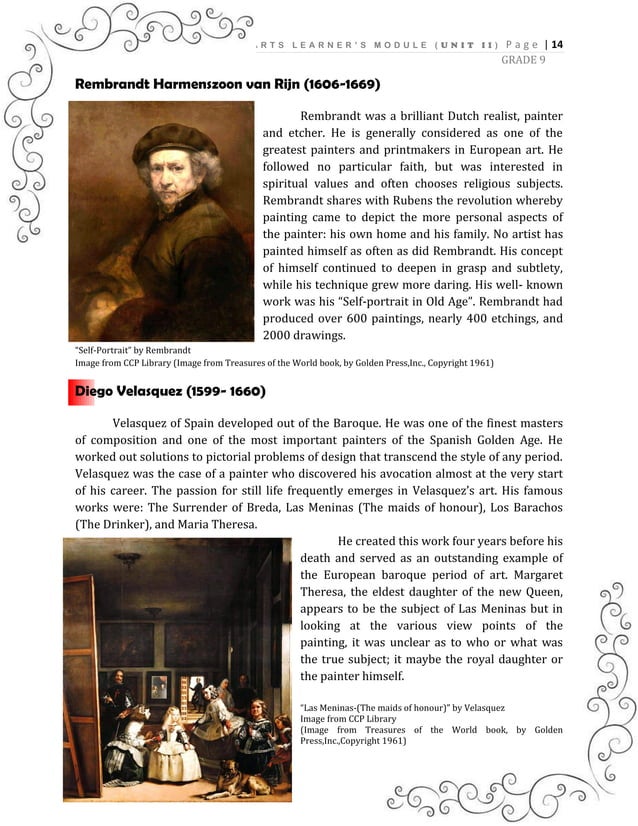 ARTS OF THE RENAISSANCE AND BAROQUE PERIODS | PDF | Design | Fine Art