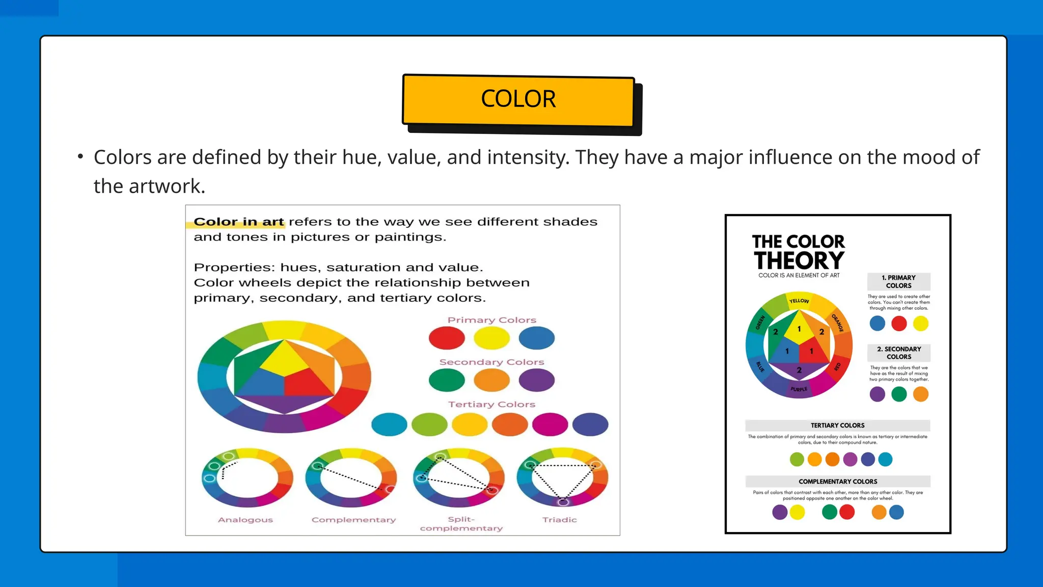 ARTS - WEEK 4 MAPEH Elements of Arts .pptx | 3-D Graphics | Computer ...